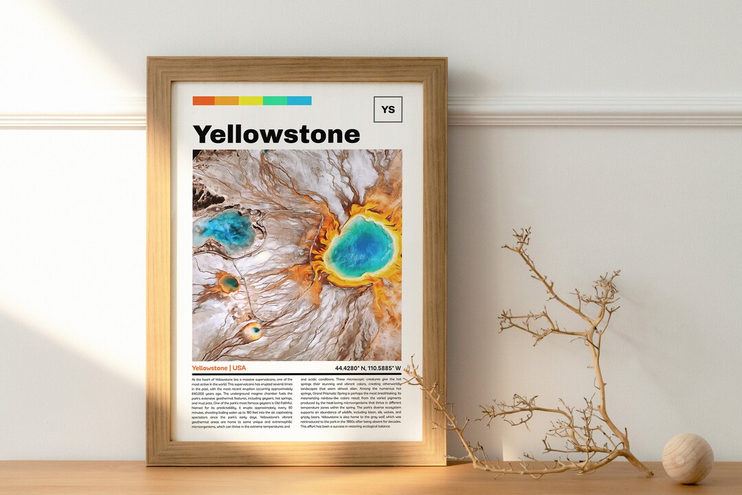 Yellowstone Print, Vintage Poster, Yellowstone Wall Art, Yellowstone ...