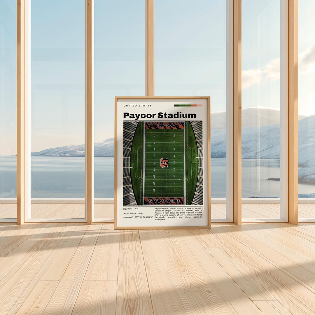 Paycor Stadium Print, Paycor Stadium Wall Art, Paycor Stadium Poster ...