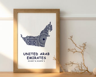 Dubai Map Art Print United Arab Emirates Poster - Etsy