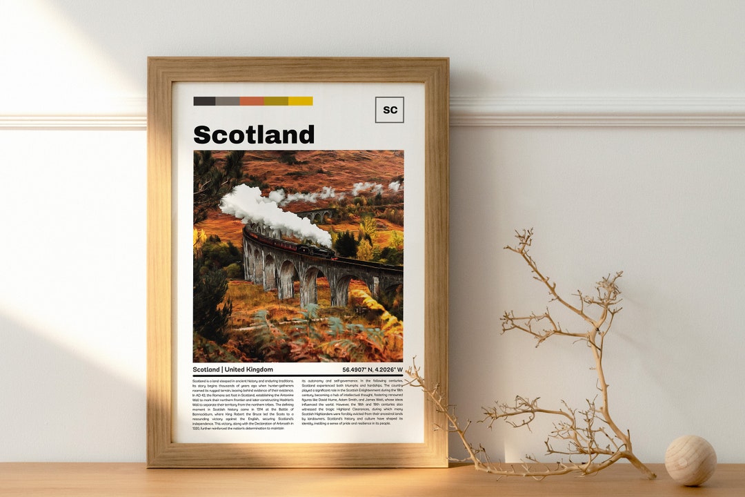 Scotland Print, Vintage Poster, Scotland Wall Art, Scotland Poster ...