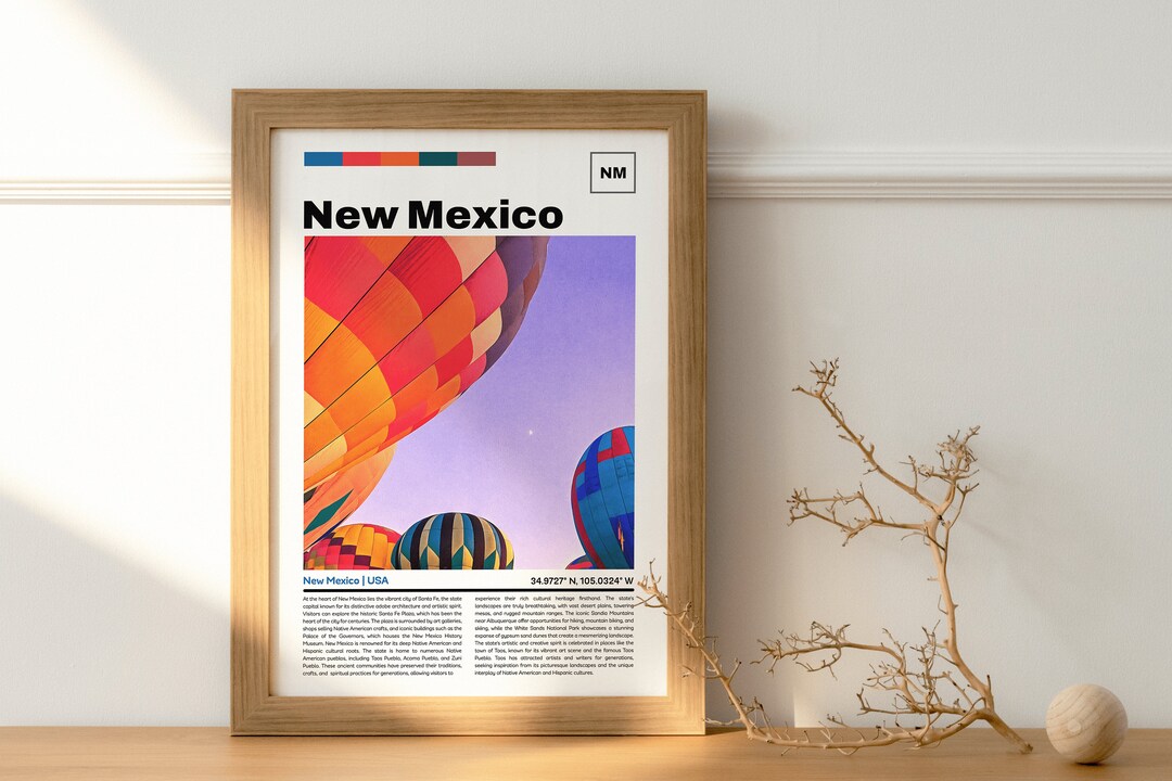 New Mexico Travel Poster New Mexico Print New Mexico Wall - Etsy