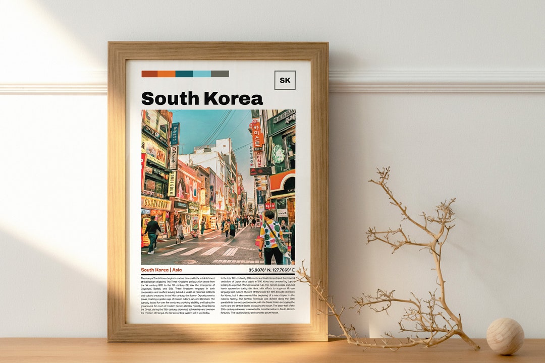 South Korea Print, South Korea Poster, South Korea Wall Art, South ...