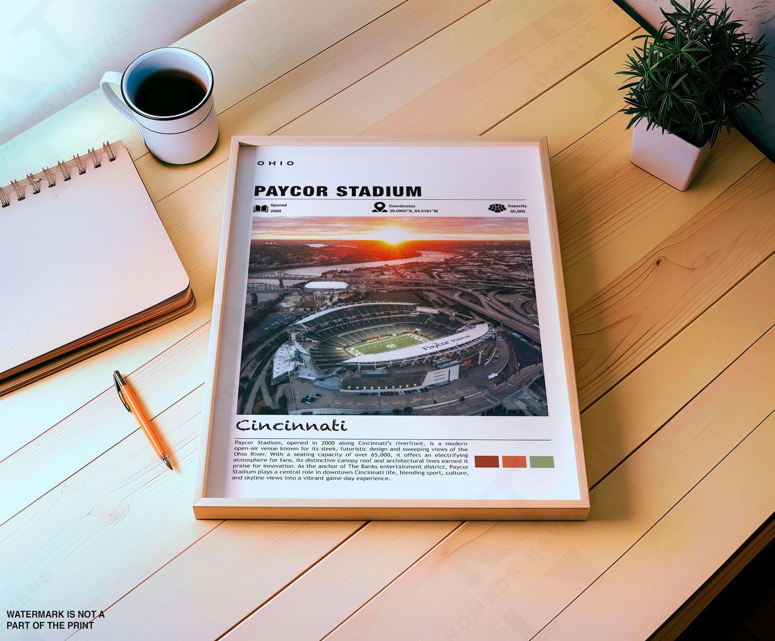 Cincinnati Paycor Stadium Poster, Minimalist Sports Art (digital ...