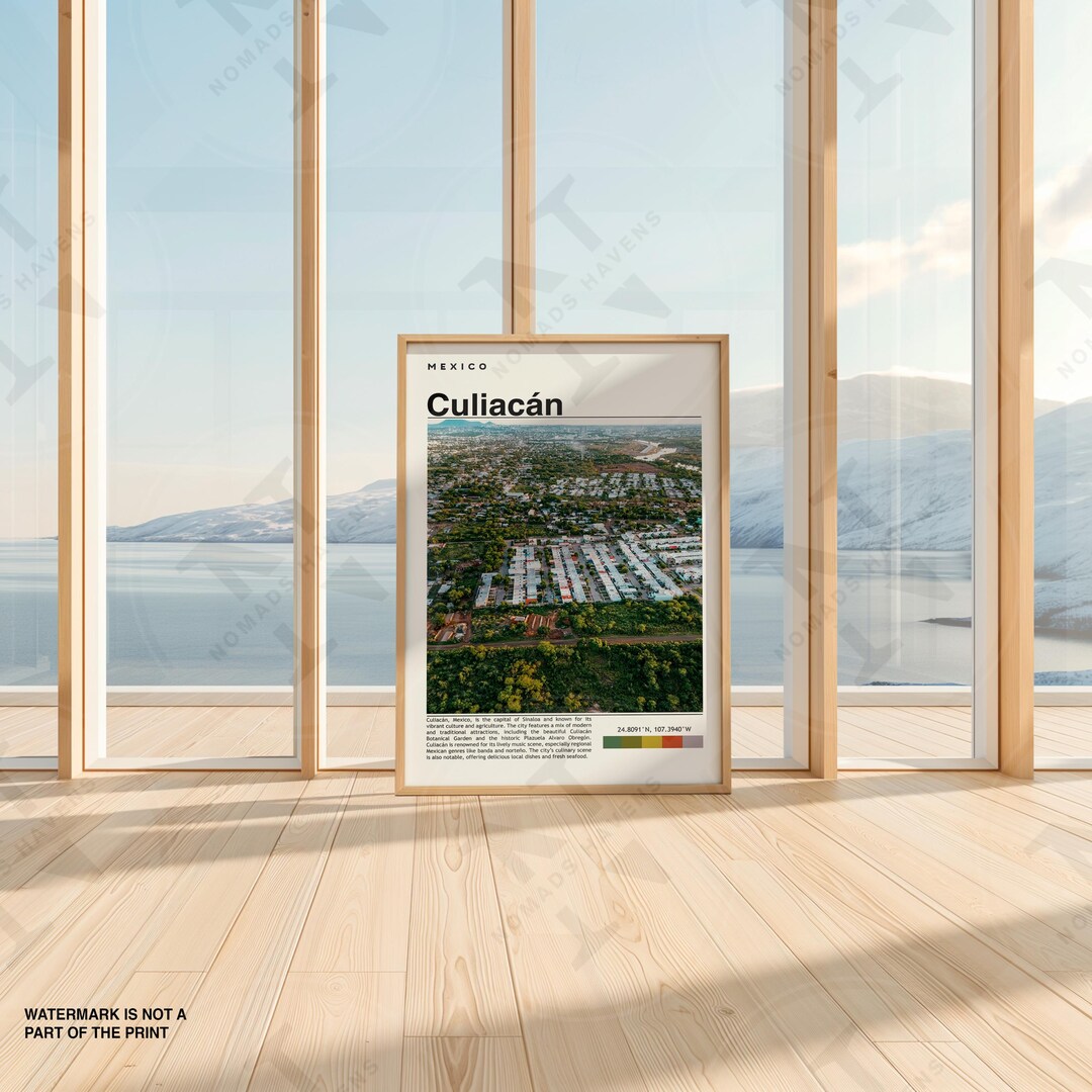 Culiacán Print - Travel Poster, Mexican Art, Vibrant City, Scenic Views ...