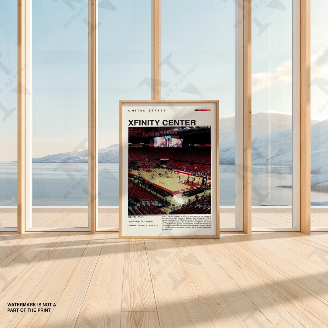 XFINITY Center, Stadium Art, Sports Poster, Basketball Arena, College ...