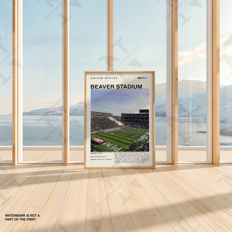 Beaver Stadium, Stadium Art, Sports Poster, Football Field, College ...