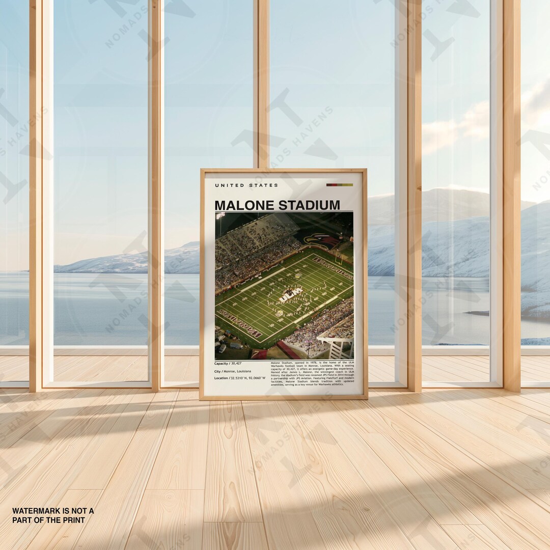 Malone Stadium, Stadium Art, Sports Poster, Football Field, College ...