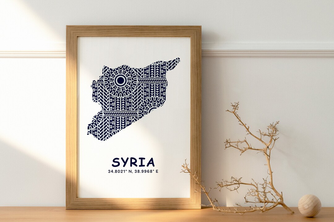 Syria Map, Syria Photo, Syria Poster, Syria Painting, Syria Artwork ...