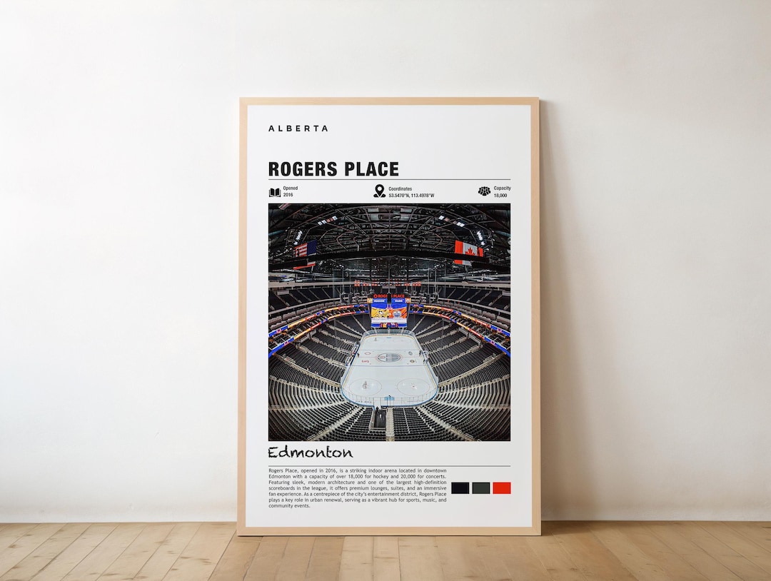 Rogers Place Print – Alberta Poster, Edmonton Views, Arena Art, Urban ...
