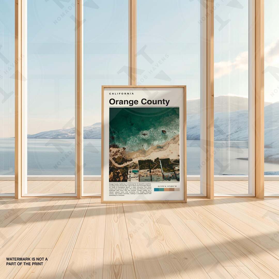 Orange County Print, Orange County Art, Orange County Travel Poster ...