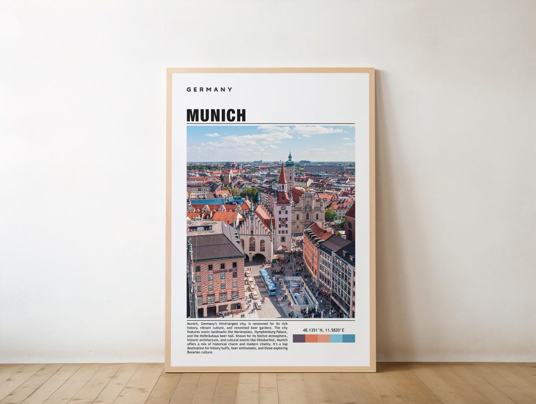 Munich City Art Print: Vibrant Streets and Historic Landmarks - Etsy