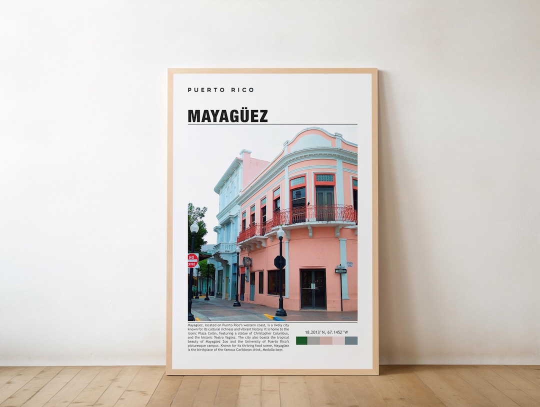 Mayagüez Print: Scenic Coastal Art - Puerto Rico Cityscape - Etsy