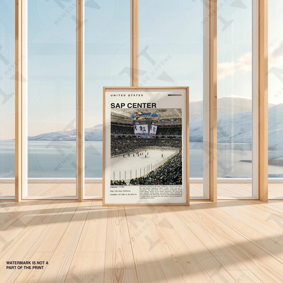 SAP Center, Stadium Art, Sports Poster, Hockey Arena, Basketball Venue ...