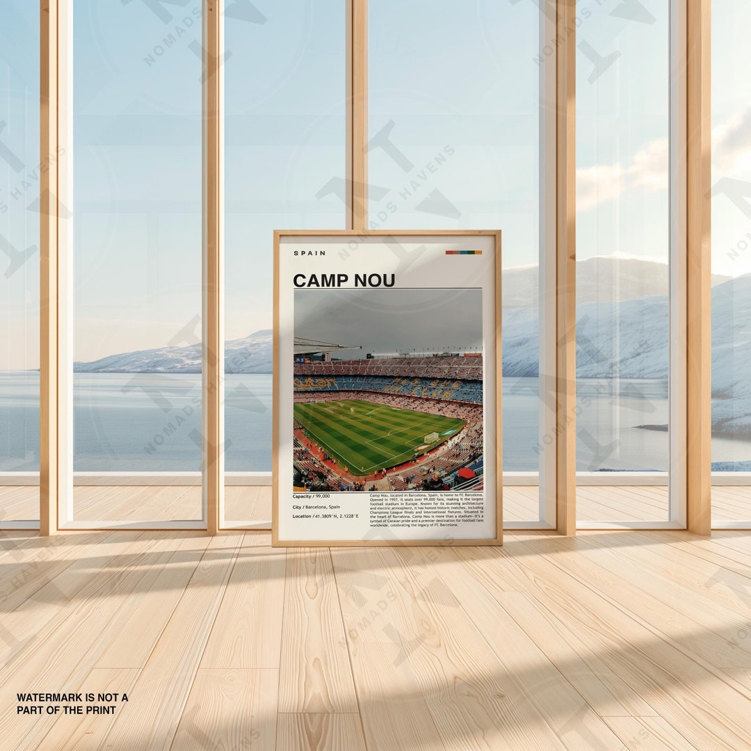 Camp Nou Art, Football Stadium Art, Camp Nou Print, Football Wall Art ...