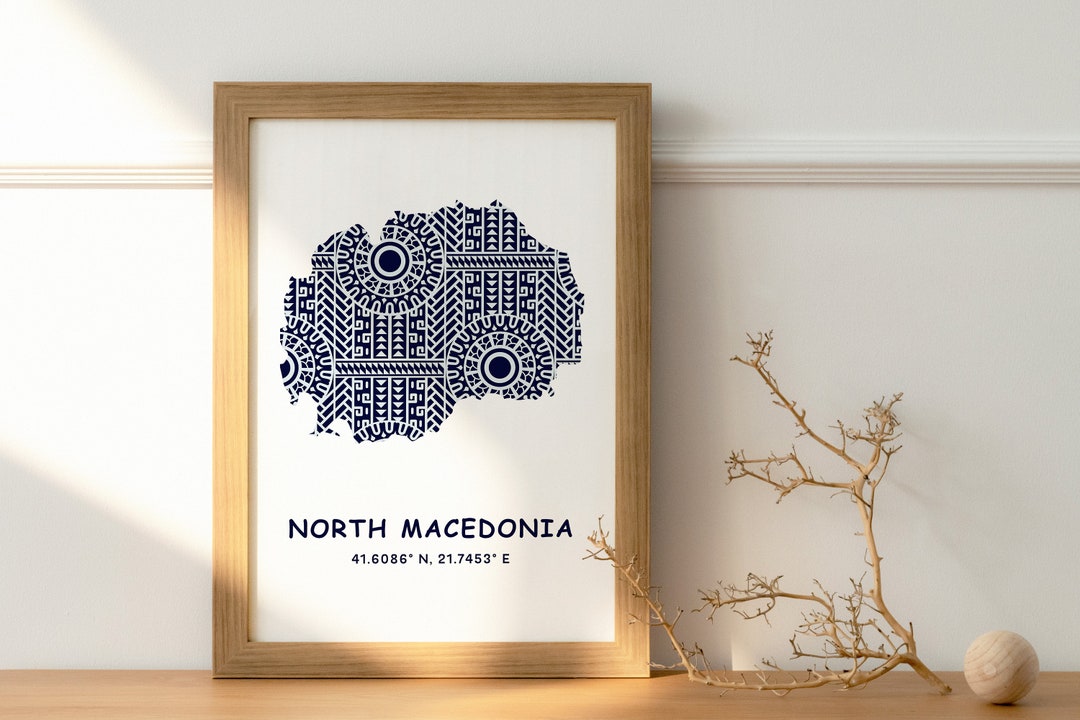 North Macedonia Map Print, Personalized Poster, North Macedonia Art ...