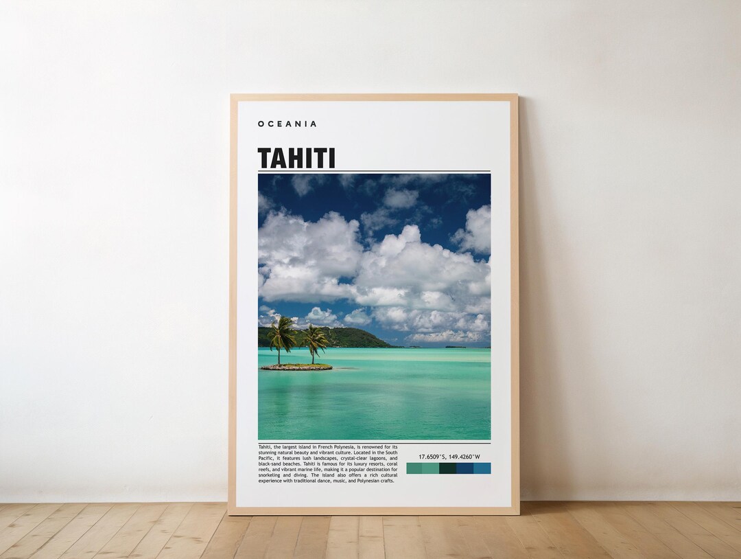 Tahiti Print - French Polynesia Poster, Travel Wall Art, Island Print ...