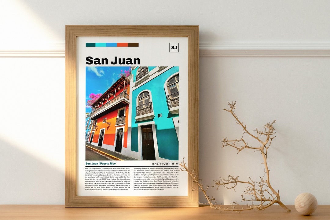 San Juan Print, Vintage Poster, San Juan Art, San Juan Poster, San Juan ...