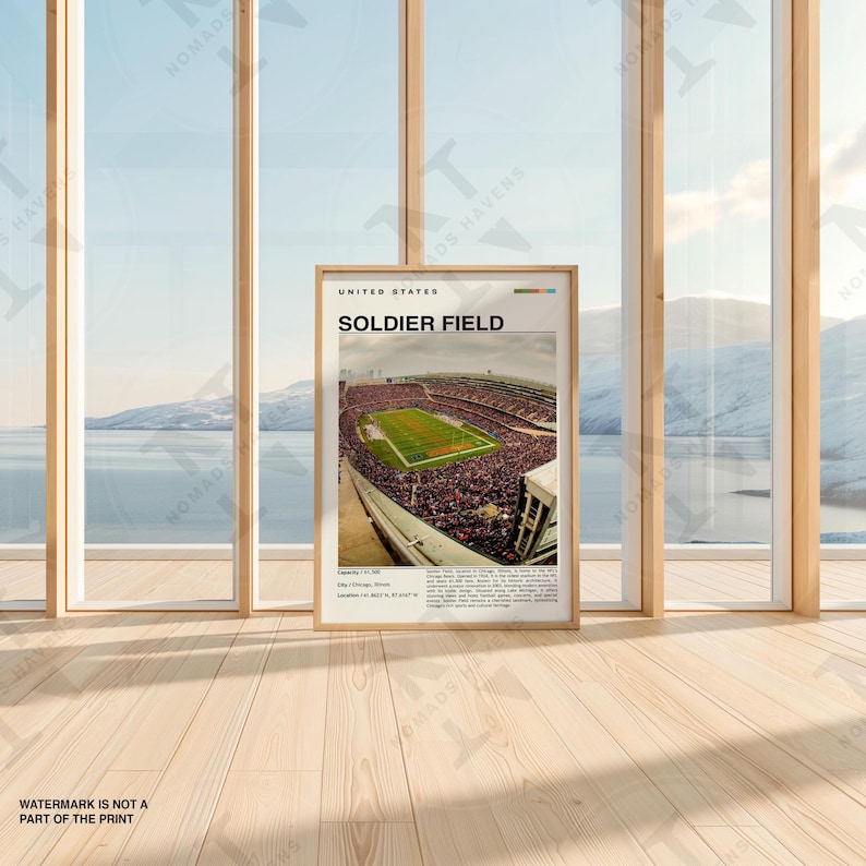 Soldier Field Print, Soldier Field Poster, Soldier Field Wall Art ...