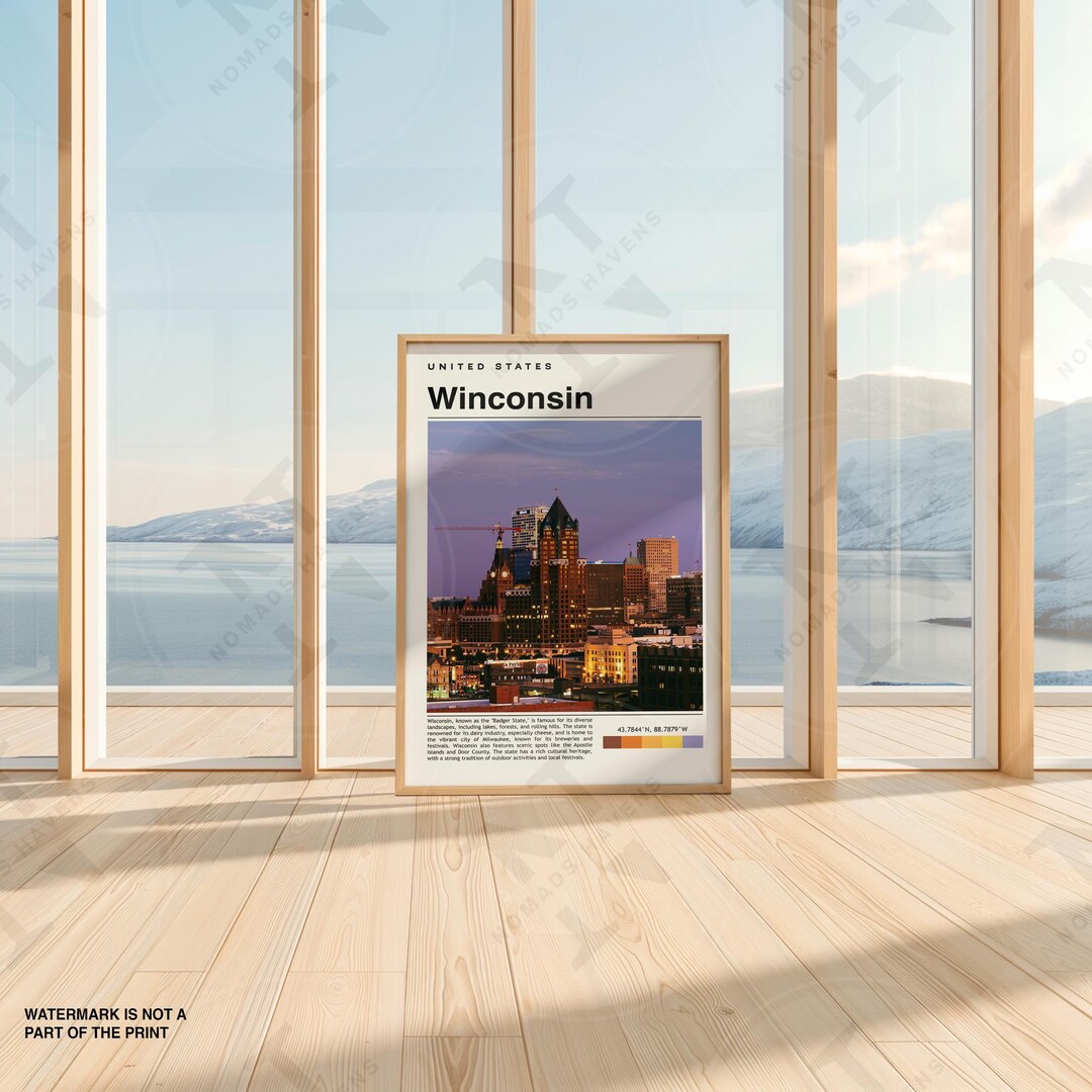 Wisconsin Travel Poster, Wisconsin Print, Wisconsin Wall Art, Wisconsin ...