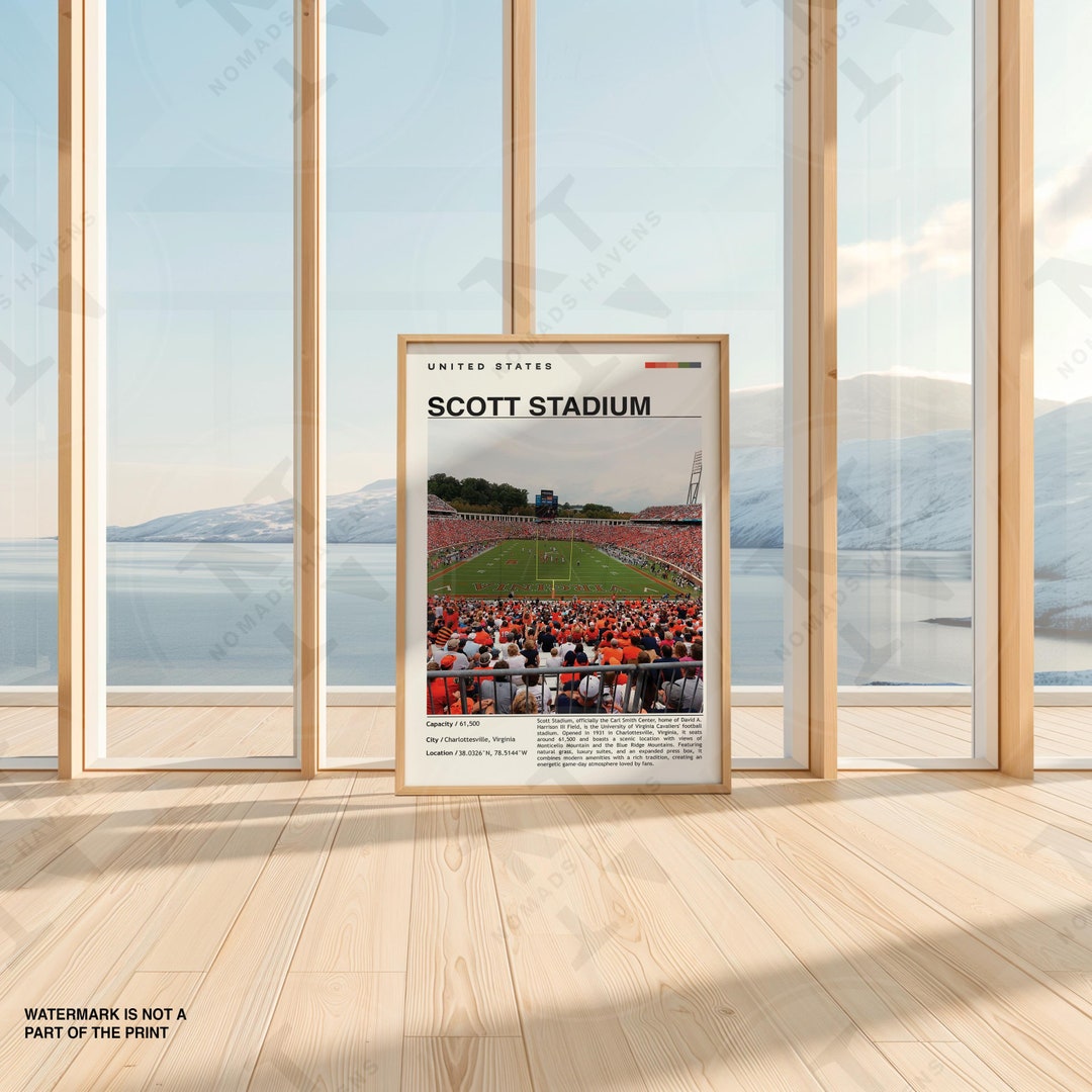 Scott Stadium, Stadium Art, Sports Poster, Football Stadium, College ...