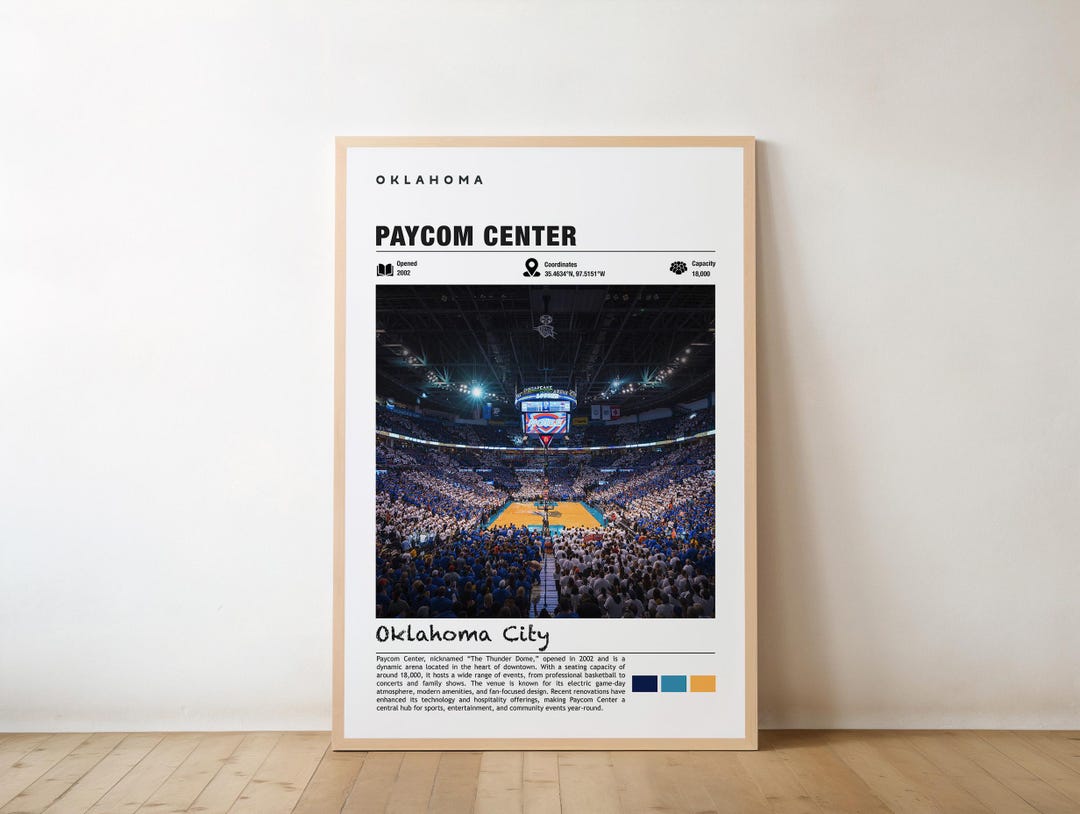 Paycom Center Poster - Oklahoma City Basketball Arena Print - Etsy