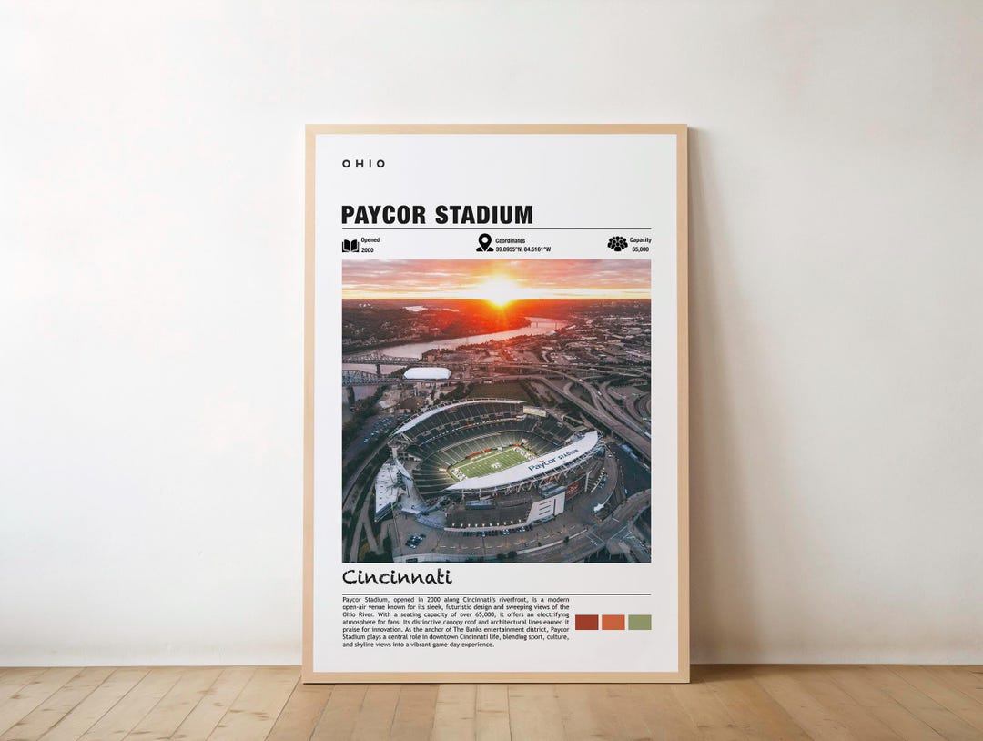 Cincinnati Paycor Stadium Poster, Minimalist Sports Art (digital ...