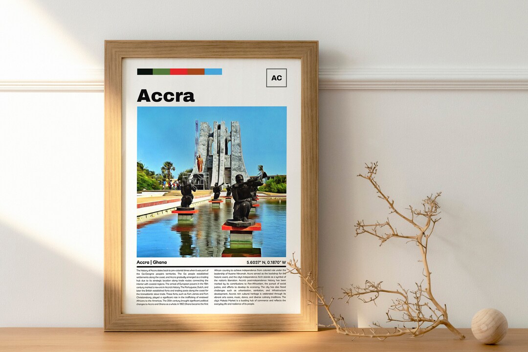 Accra Print, Accra Poster, Accra Wall Art, Accra Travel, Accra Art ...