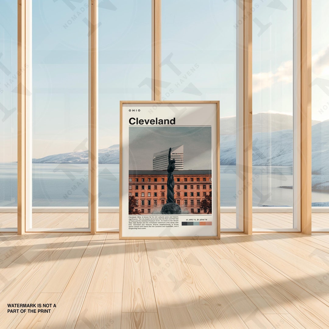 Cleveland Print, Cleveland Poster, Cleveland Wall Art, Cleveland Travel ...
