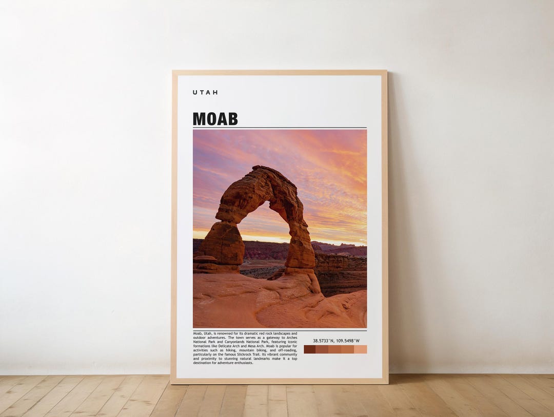 Moab Travel Poster, Moab Print, Moab Wall Art, Moab Travel Poster, Moab ...