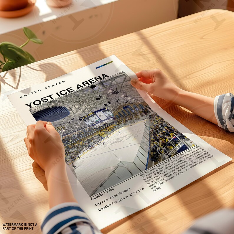 Yost Ice Arena, Stadium Art, Sports Poster, Hockey Venue, College Arena ...