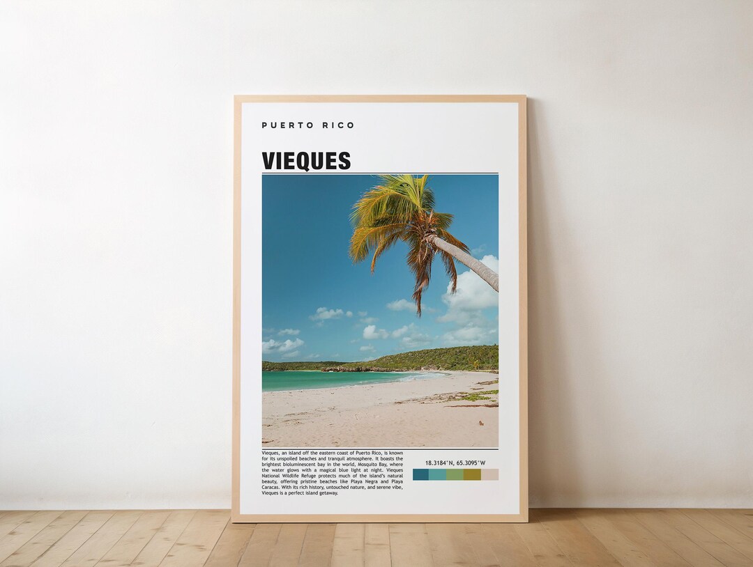 Vieques Print – Puerto Rico Poster, Island Retreat, Travel Art ...