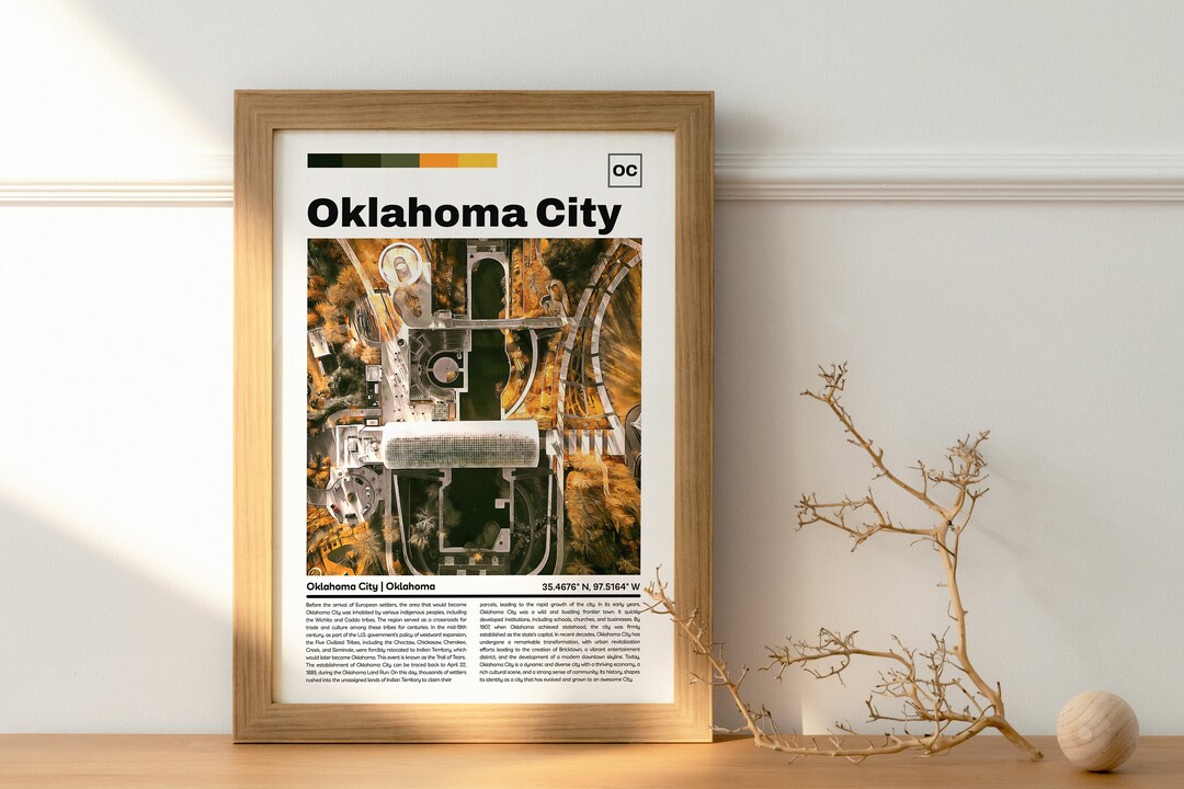 Oklahoma Print, Oklahoma Poster, Oklahoma Wall Art, Oklahoma Travel ...