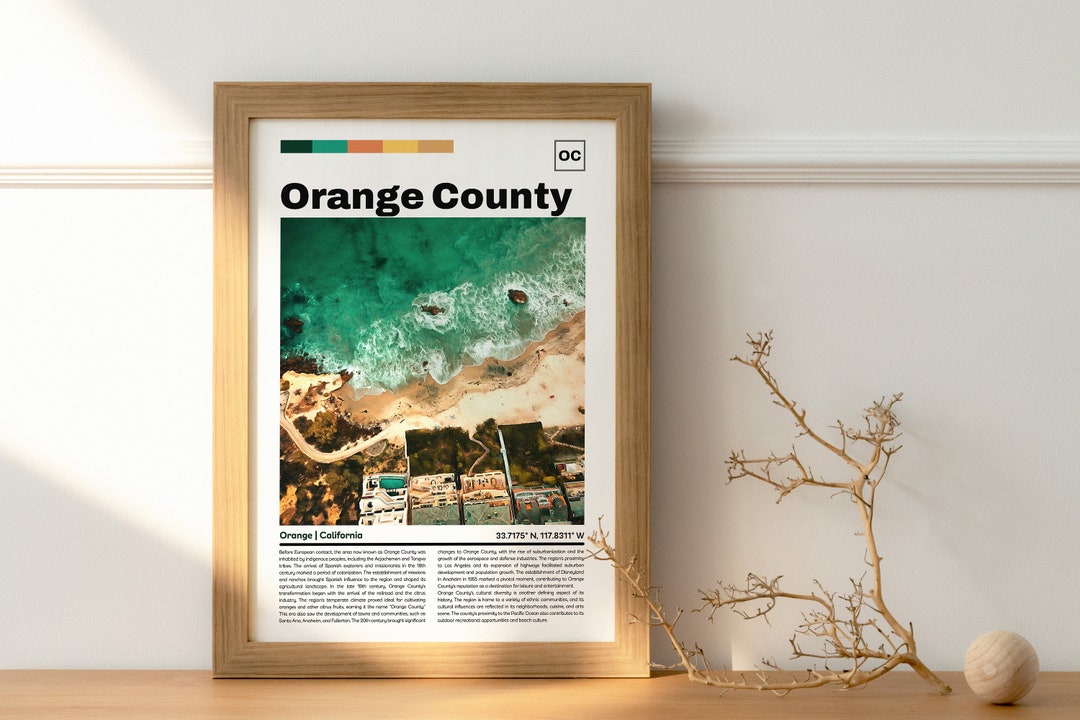 Orange County Print, Orange County Art, Orange County Travel Poster ...