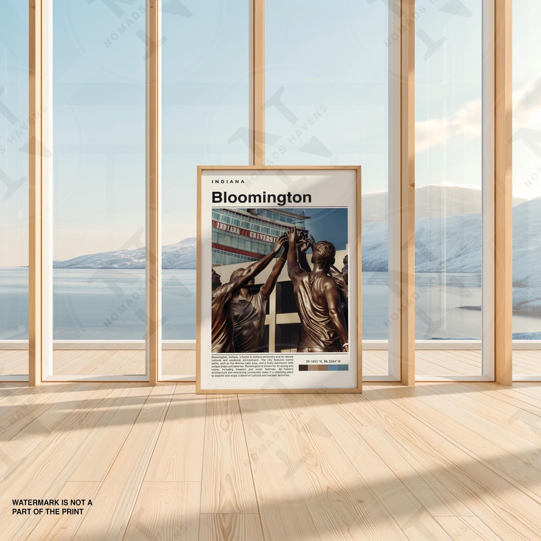 Bloomington Print, Bloomington Poster, Bloomington Wall Art ...