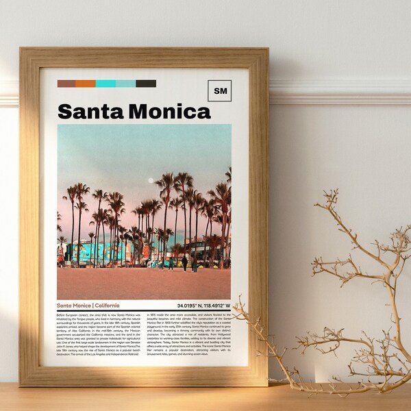 Santa Monica Poster - Etsy