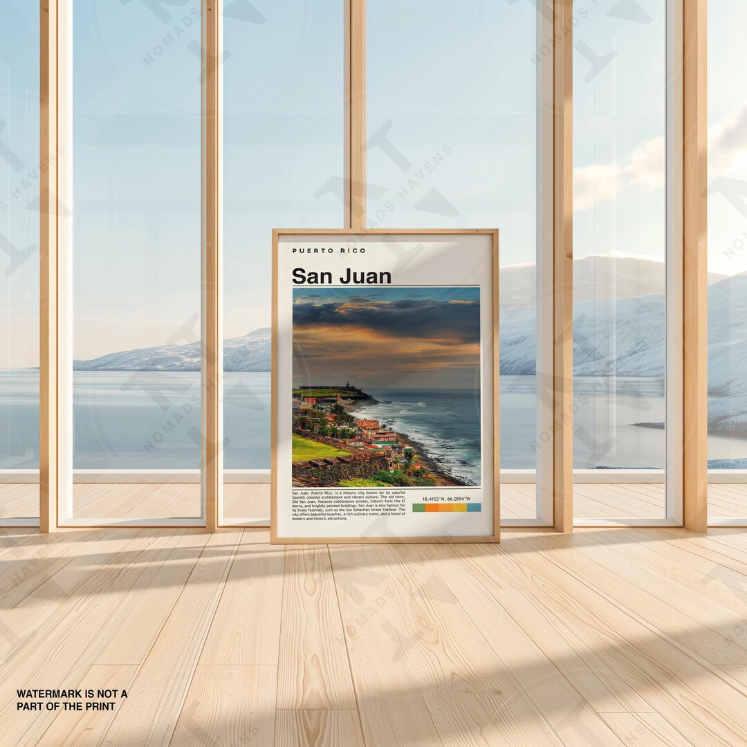 San Juan Print, Vintage Poster, San Juan Art, San Juan Poster, San Juan ...