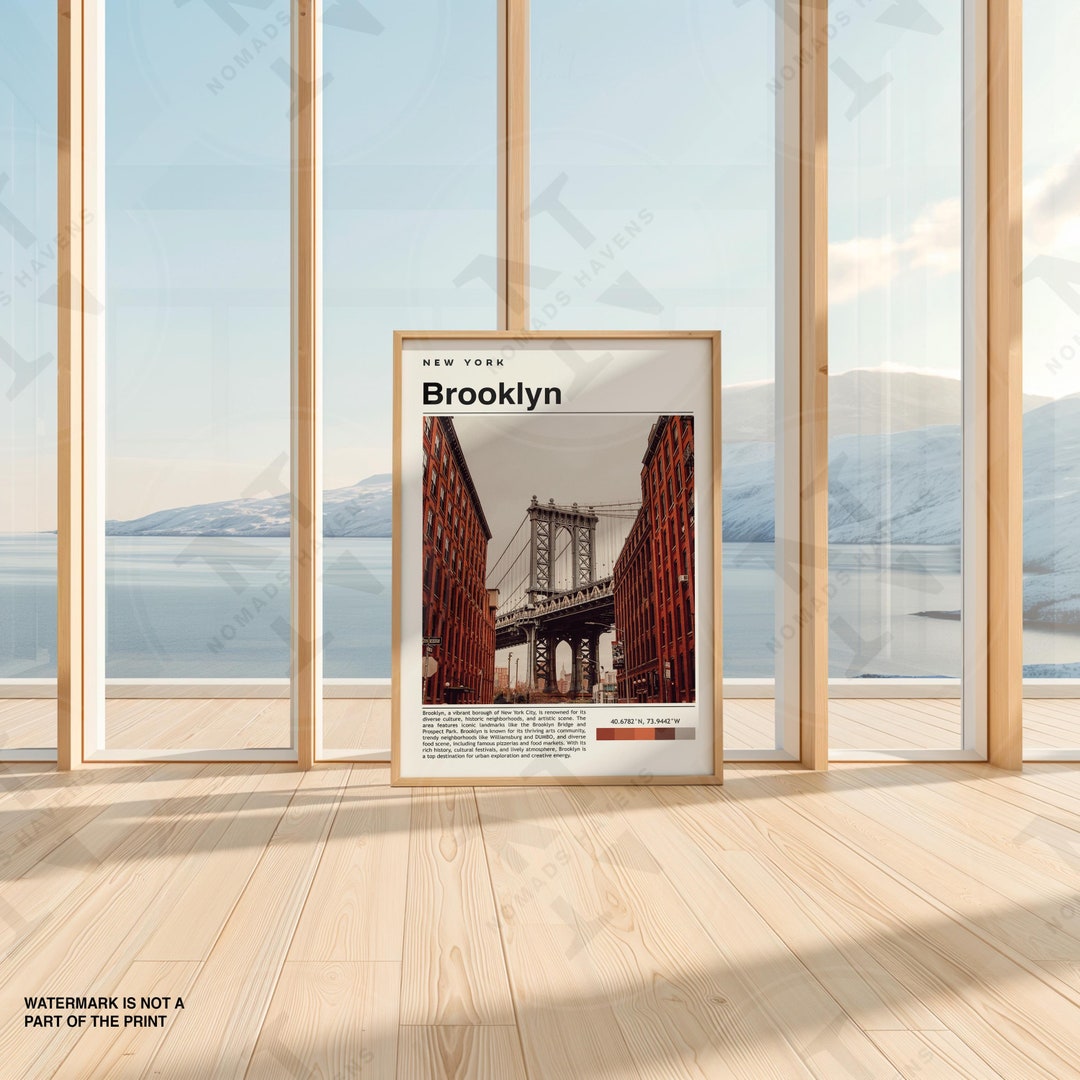 Brooklyn Print, Vintage Poster, Brooklyn Wall Art, Brooklyn Poster ...
