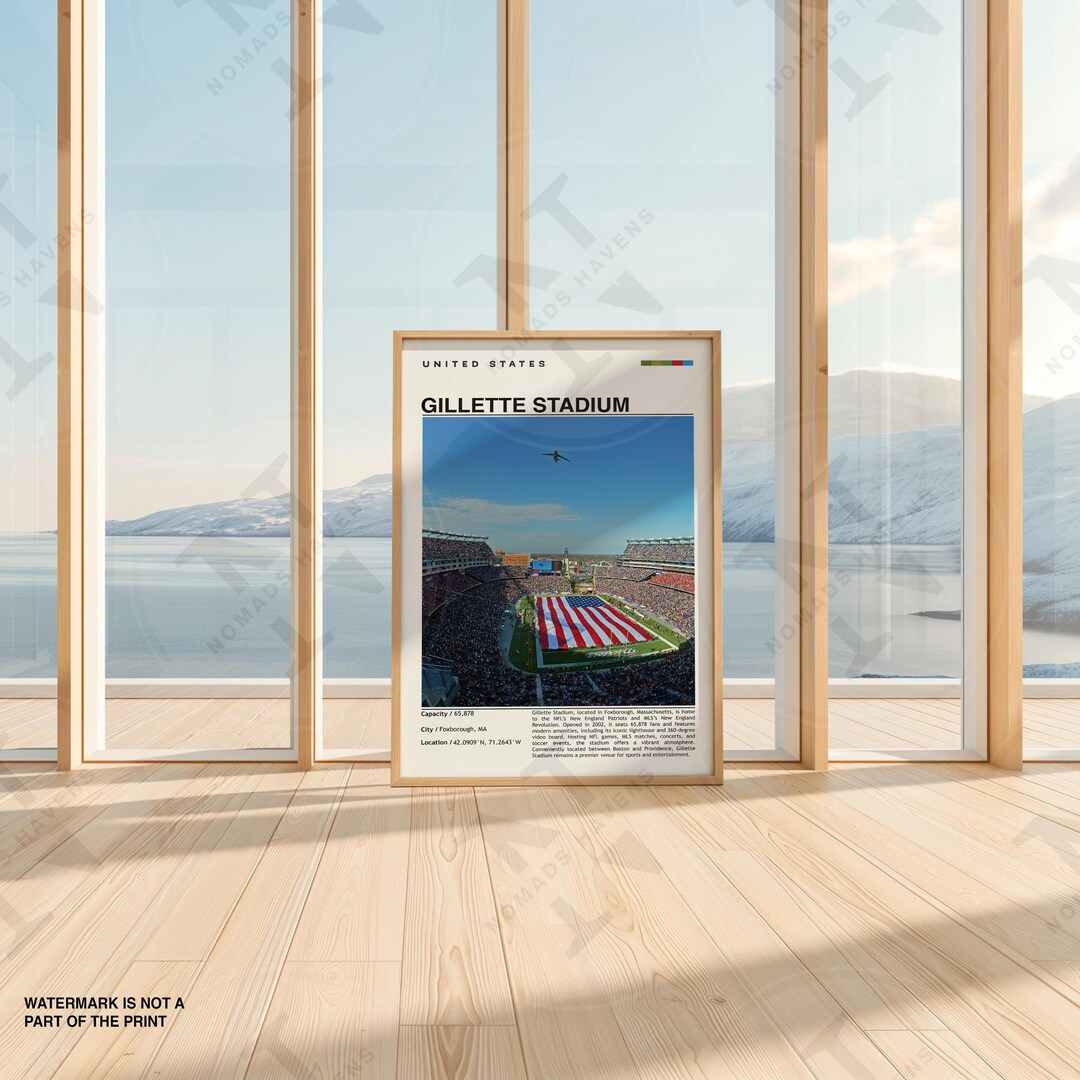 Gillette Stadium Print, Gillette Stadium Poster, Gillette Stadium ...