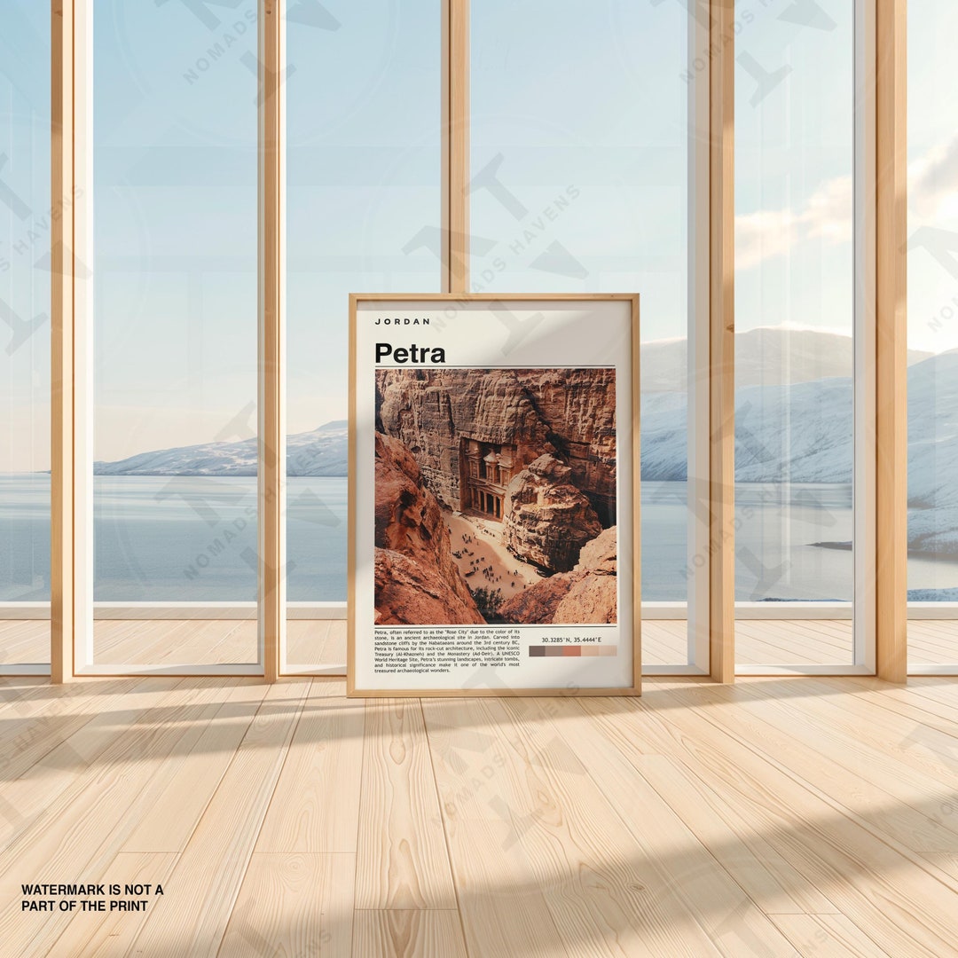 Petra Print, Jordan Print, Petra Poster, Raqmu Wall Art, Petra Travel ...