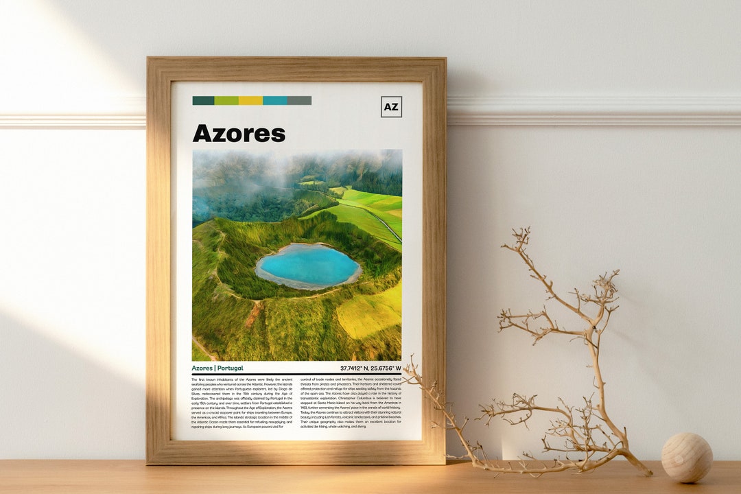 Azores Print, Travel Poster, Azores Art, Azores Poster, Azores Photo ...