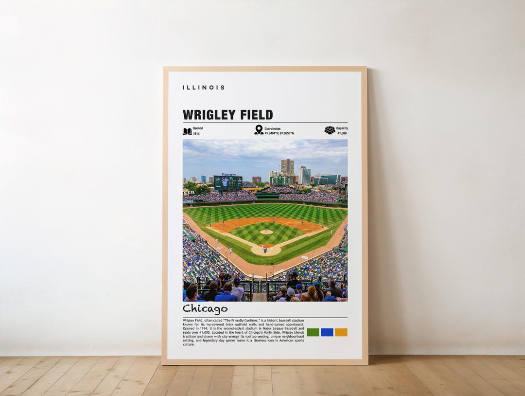 Wrigley Field Print, Wrigley Field Poster, Wrigley Field Wall Art ...