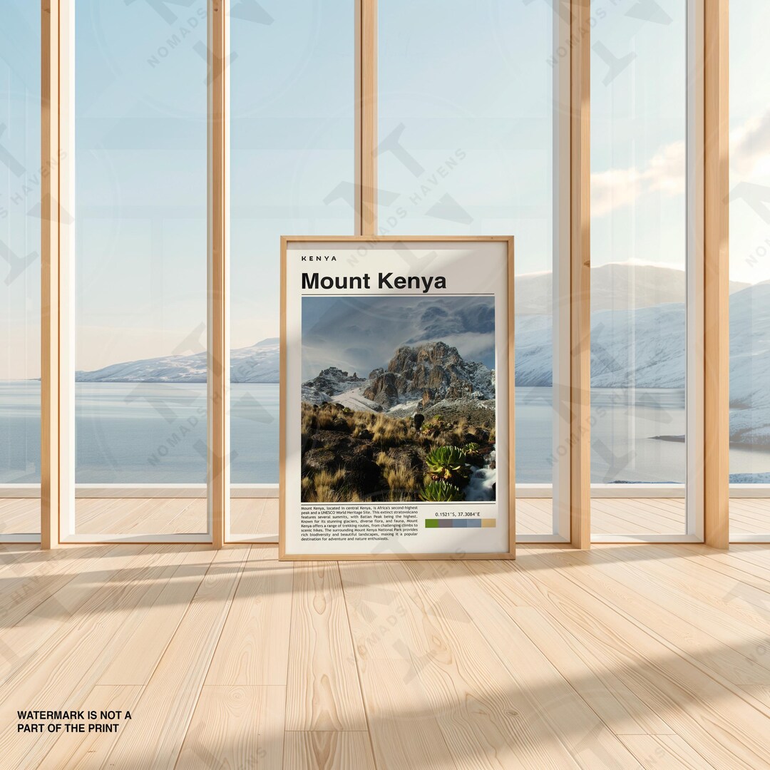 Mount Kenya Print, Mount Kenya Poster, Mount Kenya Wall Art, Mount ...