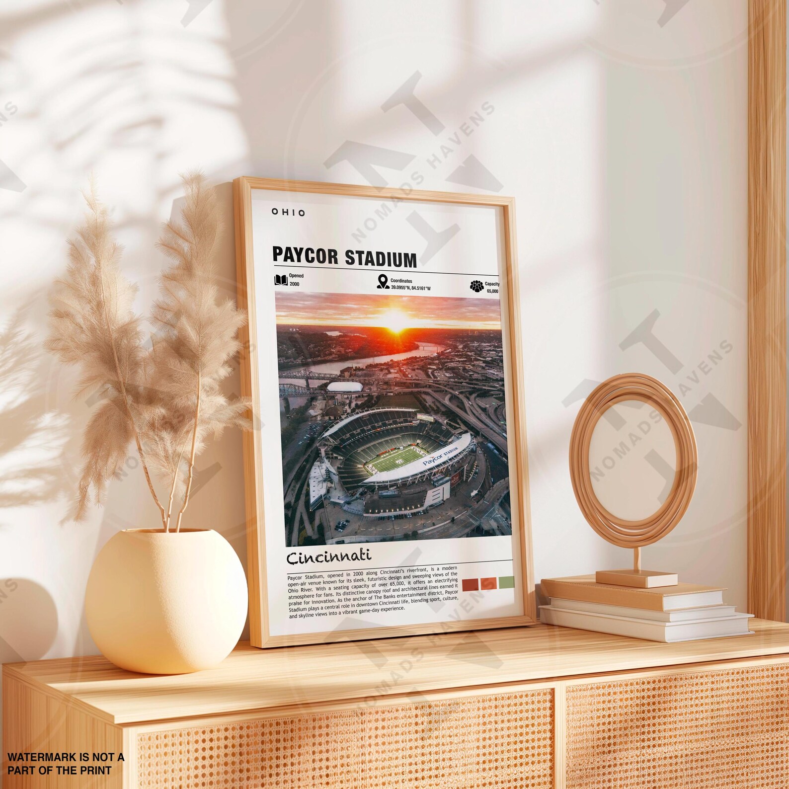Cincinnati Paycor Stadium Poster, Minimalist Sports Art (digital ...
