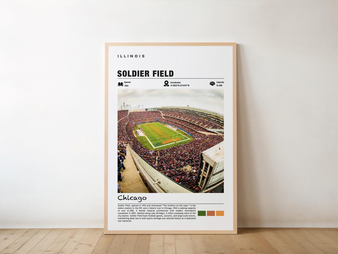 Soldier Field Print, Soldier Field Poster, Soldier Field Wall Art ...