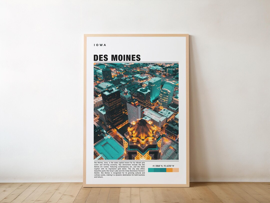 Des Moines Digital Print, Urban Landscape, Skyline (multiple Sizes) - Etsy