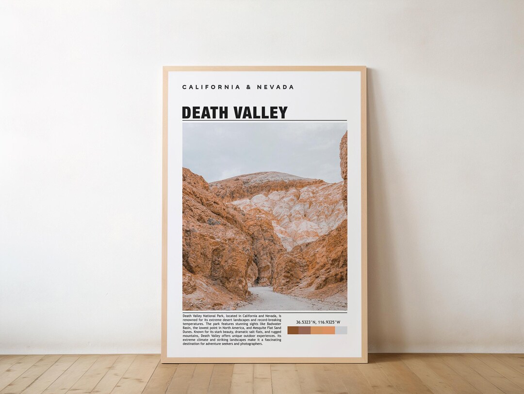 Death Valley Travel Poster: Silent Desert Landscape (printable Wall Art ...