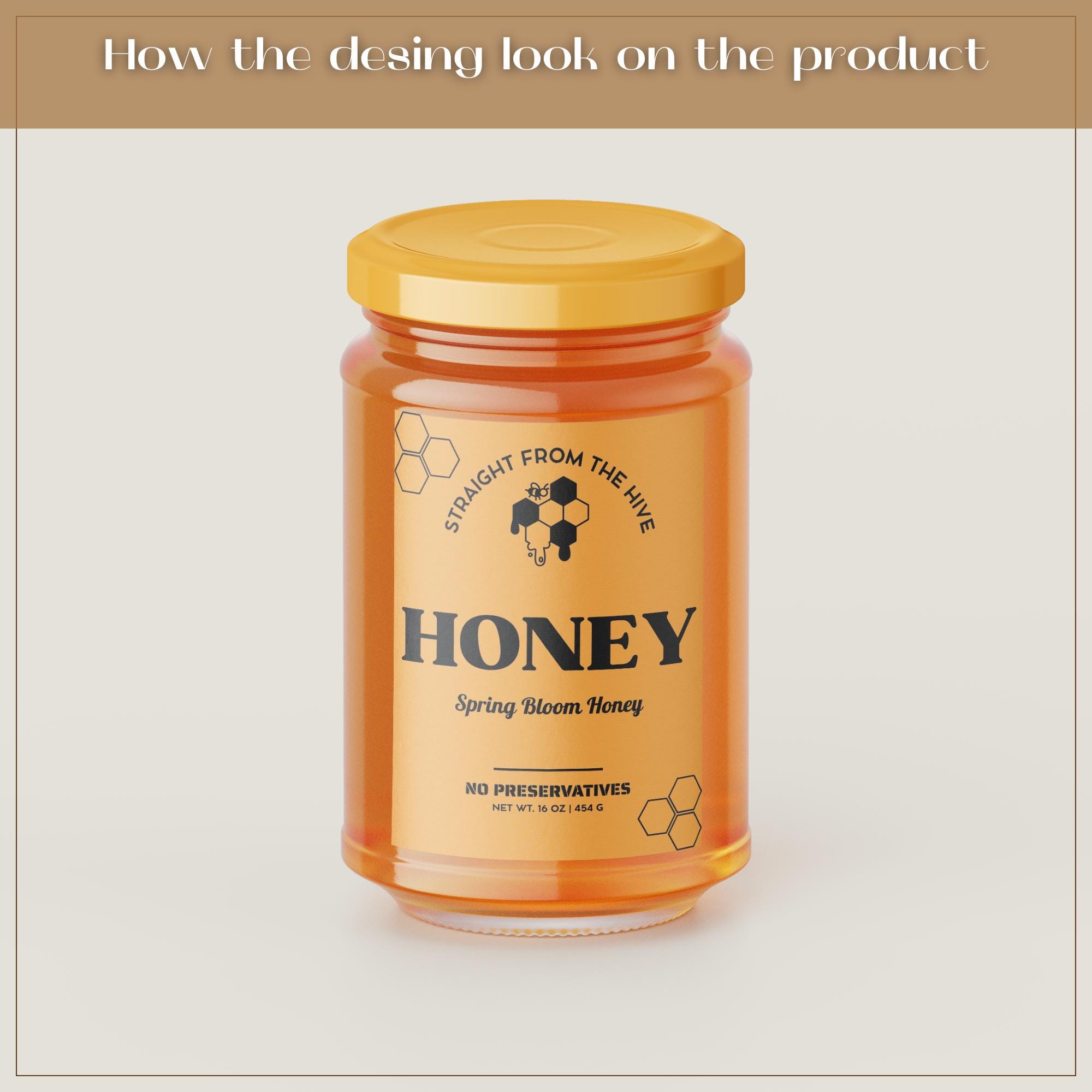 Editable Honey Label Template | Customizable Canva Label for Natural ...