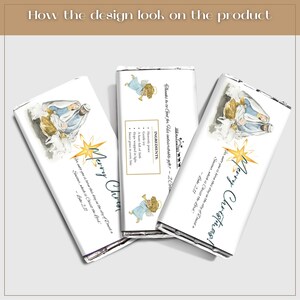 Nativity Christmas Chocolate Wrapper, Biblical Canva Template (digital ...
