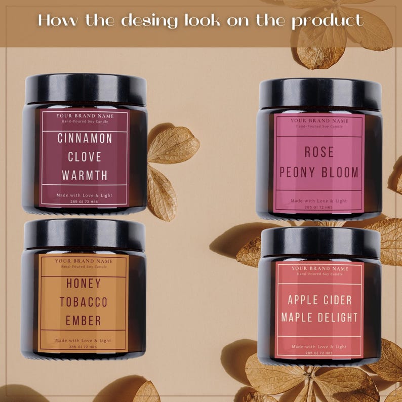 Editable Candle Label Templates | Aesthetic Canva Designs (digital ...
