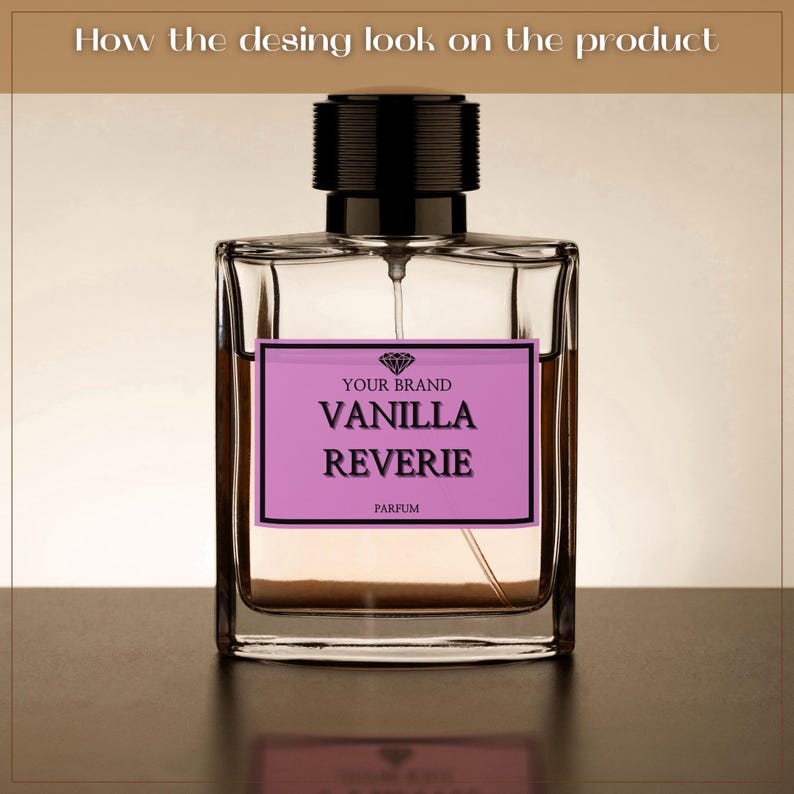 Editable Perfume Bottle Label Set – Front & Back | Etiquette Parfum ...
